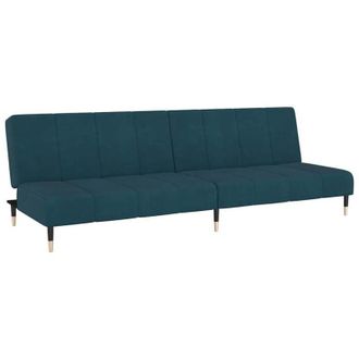 vidaXL Devenirriche - Schlafsofa 2-Sitzer Blau Samt vidaXL