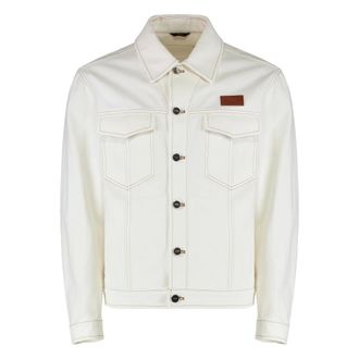 Fendi Stylische Denimjacke mit Taschen - - Jackets - Herren - Wei&szlig; - M