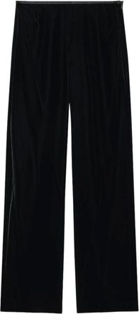 Emporio Armani Femme, Pantalons, Bleu, Taille: 42 FR Velvet Palazzo Pantalons