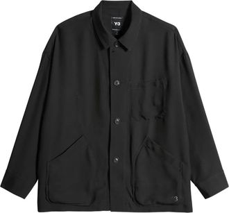 Yohji Yamamoto Femme, Vestes, Noir, Taille: 36 FR Veste / Chemise de Travail en Viscose