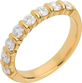 Edenly Trauring semi pavé in Gelbgold - Krappenfassung - 0.75 Karat - 8 Diamanten