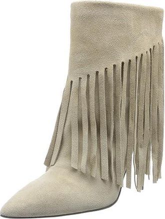 Pinko Femme Olympe B&acirc;che Suede Botte de Western, Z10 Blanc lys, 41 EU