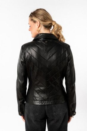 Mauritius Lederjacke MWJolah mit Umlegekragen, gesteppte R&uuml;ckenpartie