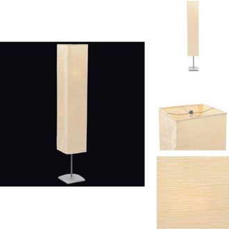 vidaXL Lampadaire avec support en acier 135 cm Beige - Lampadaire - &Eacute;clairage Int&eacute;rieur - Abat-jour Beige - D&eacute;coration Int&eacute;rieure - Luminaire Design