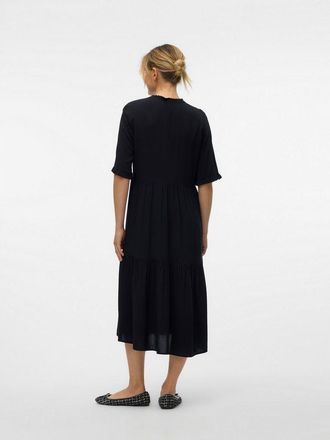Vero Moda Sommerkleid VMEASY JOY 2/4 FRL CALF DRESS WVN GA Viskose, regular fit