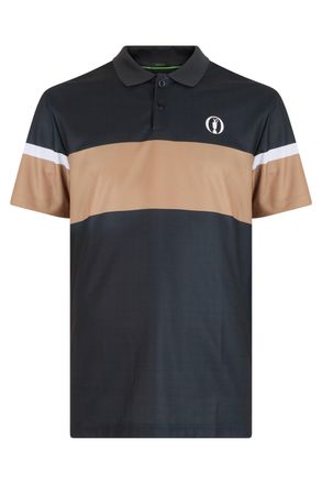 HUGO BOSS Color-Block Technical Fabric Polo Shirt - Black