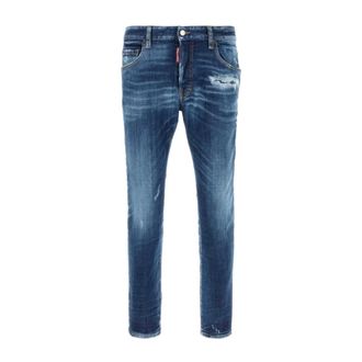 Dsquared2 Homme, Jeans, Bleu, Taille: 2XL Jean Slim Fit D&eacute;lav&eacute;