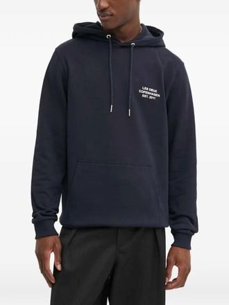 Les Deux logo hooded sweatshirt - Blau