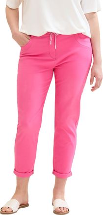 Tom Tailor Damen Plussize Tapered Relaxed Hosemit Kordelzug, carmine pink, 44/28