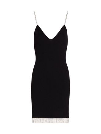 Jonathan Simkhai Bella Crystal Tassel Black Bodycon Dress Size XS