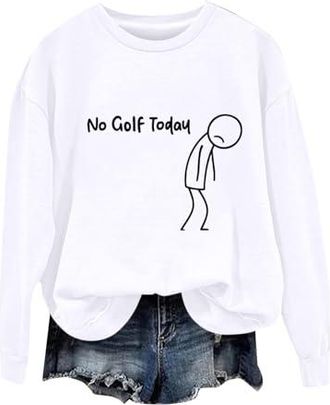 Generic Sweat-shirt basique &agrave; manches longues et col rond pour femme - Confortable et d&eacute;contract&eacute; - Pull &agrave; col rond, blanc, XXL