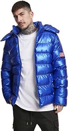 Mister Tee Herren NASA Insignia Metallic Puffer Jacket Jacke, Blau (Blue 00064), Medium (Herstellergr&ouml;&szlig;e: M)