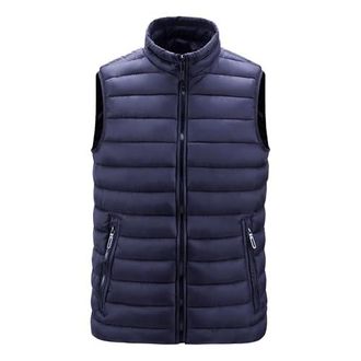 Generic Gilet dhiver l&eacute;ger et isol&eacute; pour homme, matelass&eacute;, r&eacute;sistant &agrave; leau, sans manches, pour lautomne et lhiver, noir fonc&eacute;, 4XL