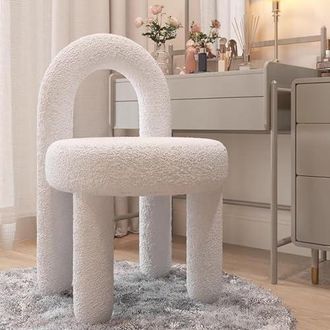 Generic Chaise de vanit&eacute; avec Dossier Chaises de vanit&eacute; Modernes for Le Maquillage en m&eacute;tal + Laine dagneau, Chaise de Maquillage for vanit&eacute; Mignonne for Dres