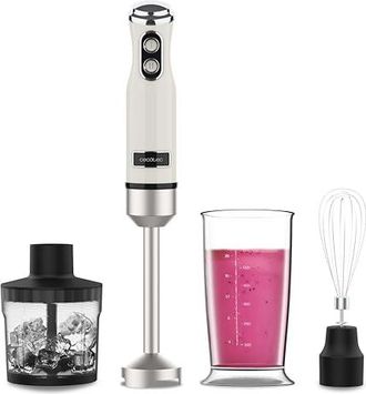 Cecotec Stabmixer Power RetroBeige 1200MAX Cream&Crush, Maximalleistung 1200 W, CrossBlades-Technologie, 2 Geschwindigkeiten, Zubeh&ouml;rset sp&uuml;lmaschinenfest, Sp