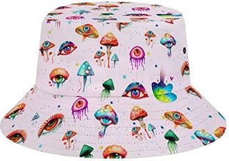 Generic Aquarelle OEil De Champignon-1 Chapeaux De Visière Mode Bob Chapeau Pliable Casquettes Visières pour Hommes Plein Air Femme