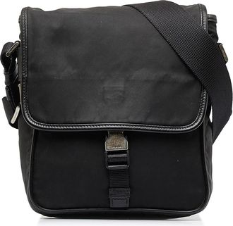 Prada Hobo Bags - Tessuto Buckle Messenger Bag - Gr. unisize - in Schwarz - für Damen