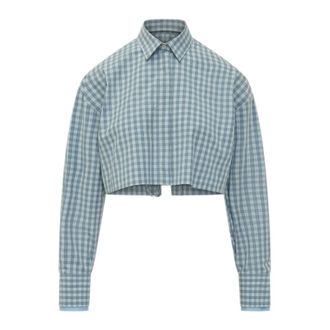 Msgm Msgm, Femme, Blouses et Chemises, Bleu, Taille: 38 FR Chemise &agrave; nouer