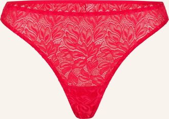 erlich textil Erlich Textil Sleek Lace Plunge Bh Aus In Deutschland Hergestellter Spitze, Dreamy Lace String Tanga Aus Nachhaltiger Spitze - Atmungsaktiv rot
