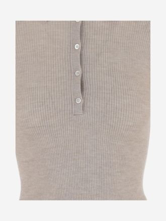 SA SU PHI Womens Polo Shirt Cashmere-Silk Beige Tops