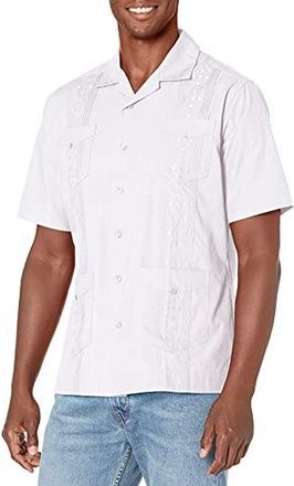 Cubavera Guayabera Chemise brod&eacute;e &agrave; Manches Courtes et boutonn&eacute;e pour Homme, Coupe Confortable (Taille S &agrave; 5X Grande et Grande), Blanc Pur, Taille M