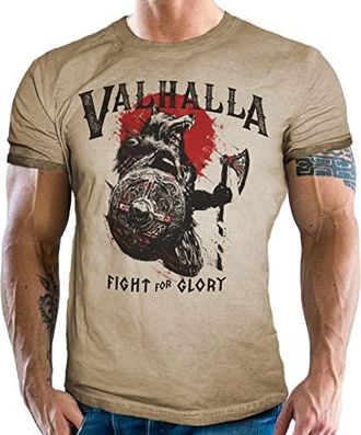 Lobo Negro T-shirt pour homme pour les fans de Viking Nordmann Keltic de la mythologie nordique, Wulf, M