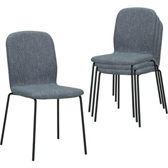 Albatros-Moebel Esszimmerst&uuml;hle 4er Set enna, grau - stapelbar, bequemer Polsterstuhl - Eleganter K&uuml;chenstuhl, Stuhl Esszimmer oder Esstisch Stuhl, Konferenzstuhl