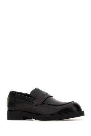 Maison Margiela Mens Black Leather Loafers Pelle Bovina Mocassini