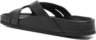 Tom Ford Crossover Strap Calf Leather Sandals - Black