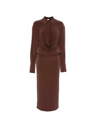 Andamane Lilia Midi Dress - Deep v Collar Midi Dress