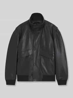 Boss Orange by Hugo Boss Lederjacke aus Ziegennappa mit Stehkragen
