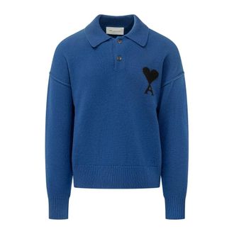Ami Femme, Tops, Bleu, Taille: 42 FR Pull Polo avec ADC