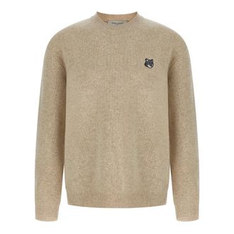 Maison Kitsun&eacute; Milan Stitch Wollpullover - - Knitwear - Herren - Beige - L