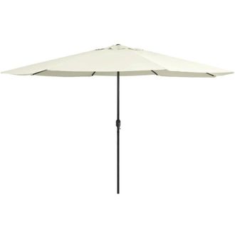 vidaXL Vidaxl - Parasol de jardin avec m&acirc;t en m&eacute;tal 390 cm blanc sable