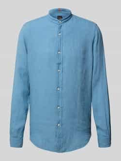 Boss Orange by Hugo Boss Regular Fit Leinenhemd mit Stehkragen Modell Race