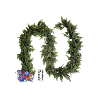 Generic Weihnachtsgirlande F&uuml;r Den Au&szlig;enbereich - 8,8 Fu&szlig; K&uuml;nstlich Mit Ferngesteuerten Lichtern F&uuml;r Drinnen Und Drau&szlig;en, Weihnachtsgirlande F&uuml;r Treppen, Gel&auml;