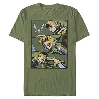 Nintendo T-Shirt Anime Slice pour Homme, Vert Militaire, Taille M