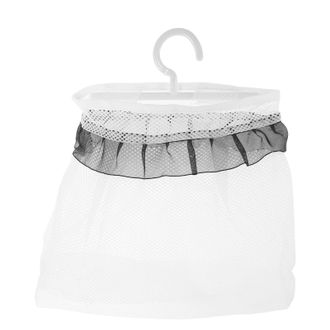 NUOBESTY H&auml;ngender Netzbeutel f&uuml;r W&auml;scheklammern Aufbewahrungstasche aus Rei&szlig;festem Mesh Schwarz mit Haken Vielseitiger Organizer f&uuml;r K&uuml;che Bad und W&auml;sche