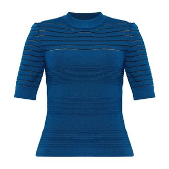 Balmain Figurbetontes Oberteil - - Knitwear - Damen - Blau - M