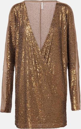 Norma Kamali Minikleid Dolman mit Pailletten