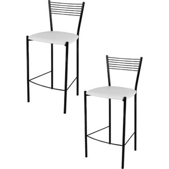 Tommychairs Tommychairs - Set 2 tabourets ELEGANCE pour cuisine, bar et salle &Atilde; manger, robuste structure en acier peindr&eacute; en couleur noir et assise rembourr&eacute;e