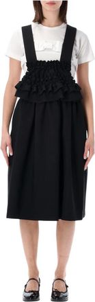 Comme Des Gar&ccedil;ons Femme, Robes, Noir, Taille: 36 FR Ruffle Salopette Dress