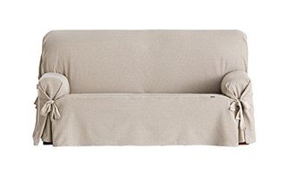 Eysa F636081 nicht elastisch mit krawatten sofa überwurf, 3 Sitze, 180x230 cm, Beige / Brauner Zickzack