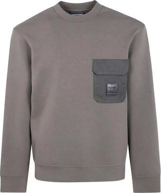 Emporio Armani Homme, Sweatshirts et sweats à capuche, Gris, Taille: XL Pull en jersey double avec poche à rabat