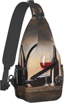 Generic Sacoche Homme Bandouliere Vin de raisin L&eacute;ger Sac &agrave; Bandouli&egrave;re Mode Crossbody Bag pour Homme &eacute;cole Cyclisme