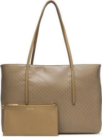 Calvin Klein Handtasche Emblem Aop Tote W/ Pouch LV04F3266G Beige