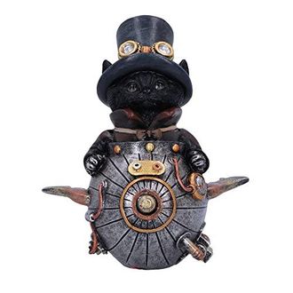 Nemesis Now Feline Invention Katzenfigur, 14,5 cm, silberfarben