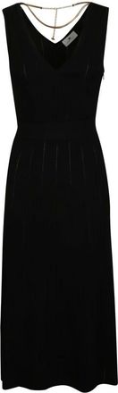 Elisabetta Franchi Femme, Robes, Noir, Taille: 40 FR Robe en maille ajour&eacute;e avec d&eacute;tails bijoux