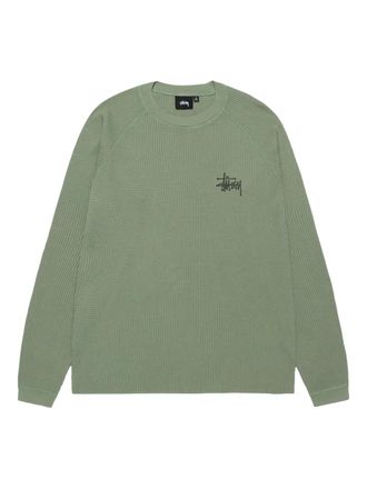 St&uuml;ssy Basic Thermal Sweatshirt - Gr&uuml;n