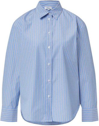 s.Oliver Langarmbluse Bluse Hemdbluse im Relaxed Fit mit Streifen und Schmucksteinen